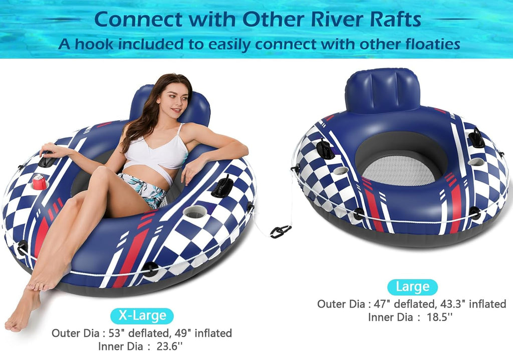 Jasonwell Inflatable River Tube Float - Heavy Duty River Float Pool Fl