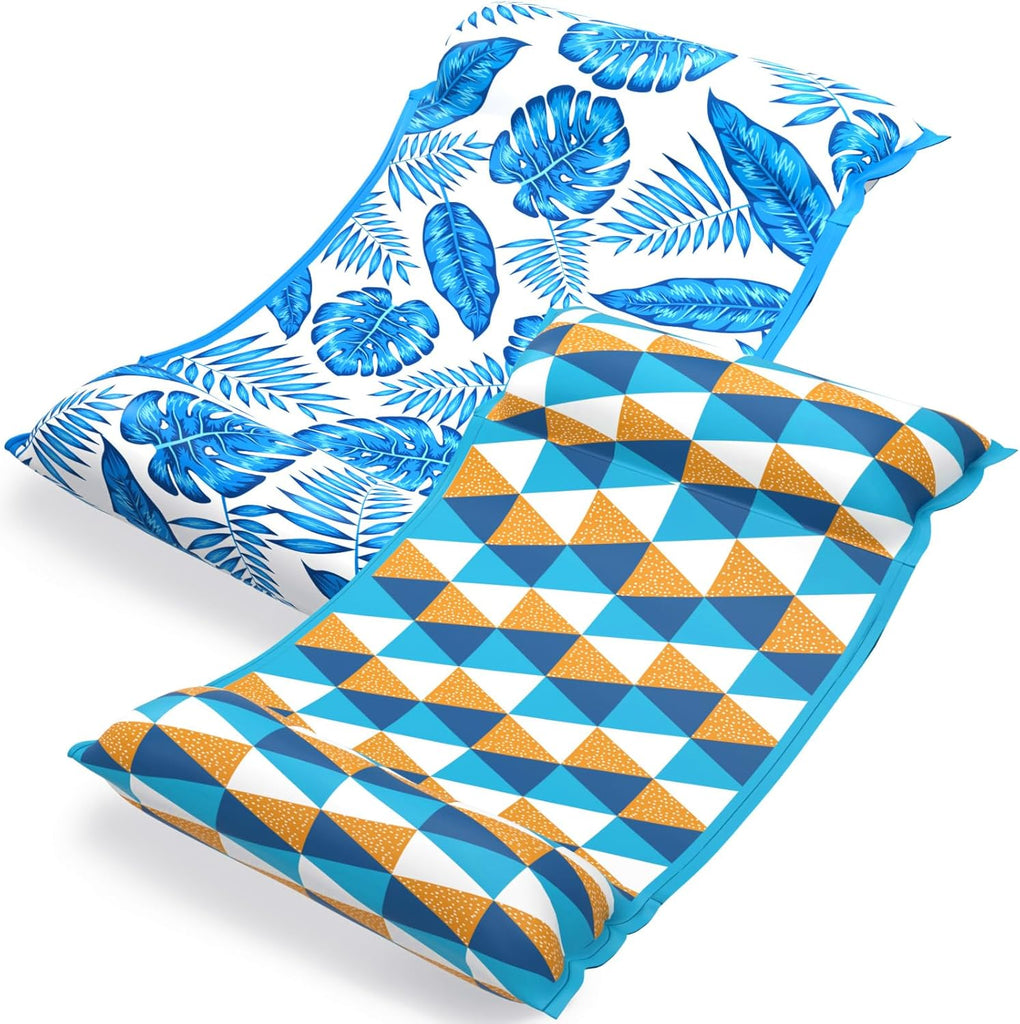 Jasonwell Water Hammock Pool Floats - 2PACK Fabric Inflatable Pool Ham