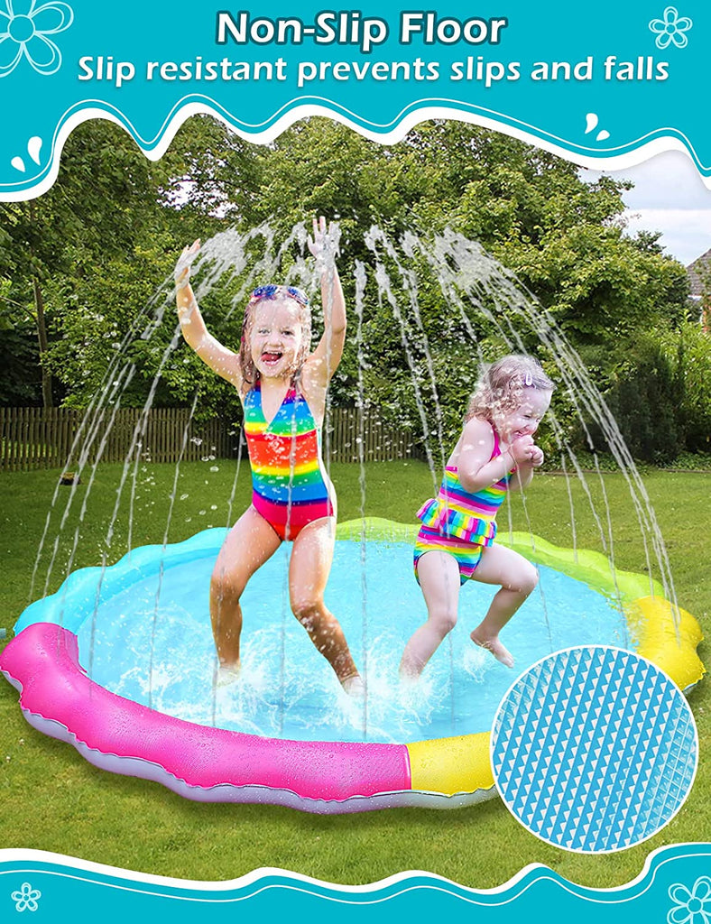Jasonwell Splash Pad Sprinkler for Kids Splash Play Mat Outdoor Water