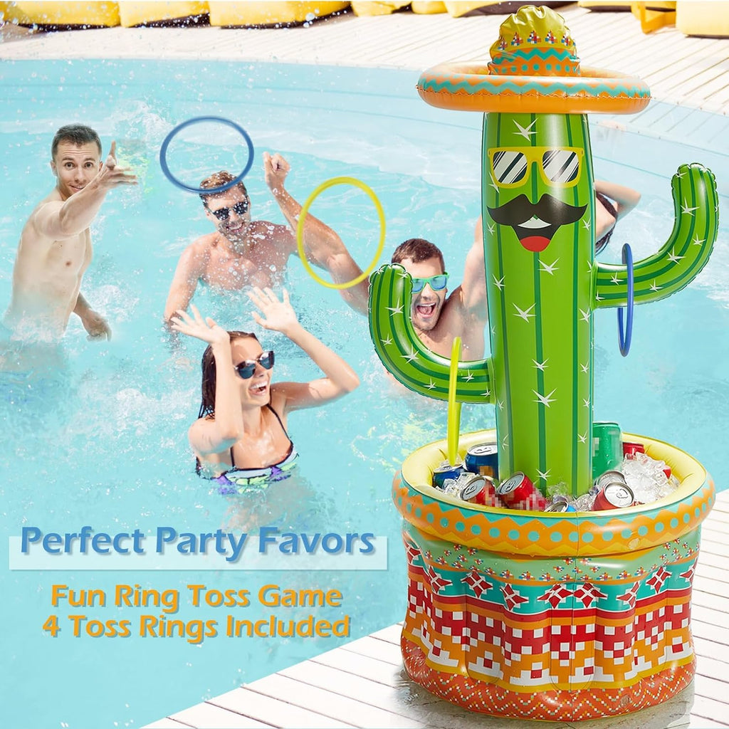 Jasonwell Inflatable Pool Party Cooler - Fiesta Cactus Ice Bucket Luau